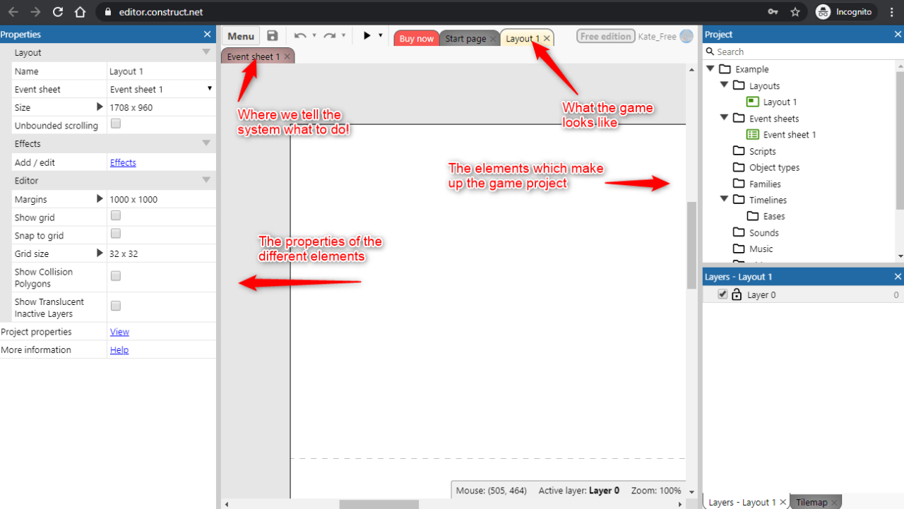 Foundation 2: The Construct 3 Interface - EduGamery