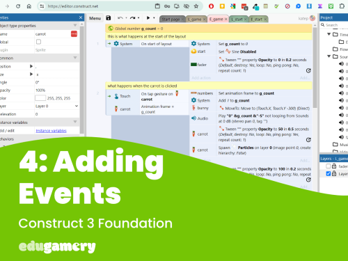 Foundation 2: The Construct 3 Interface - EduGamery
