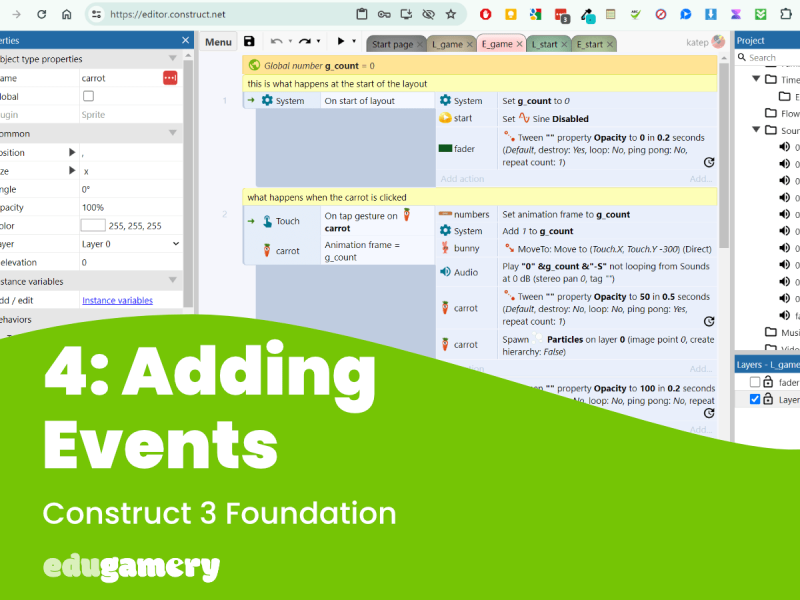 Foundation 2: The Construct 3 Interface - EduGamery